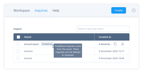 Predefined inquiries - sqliteviz